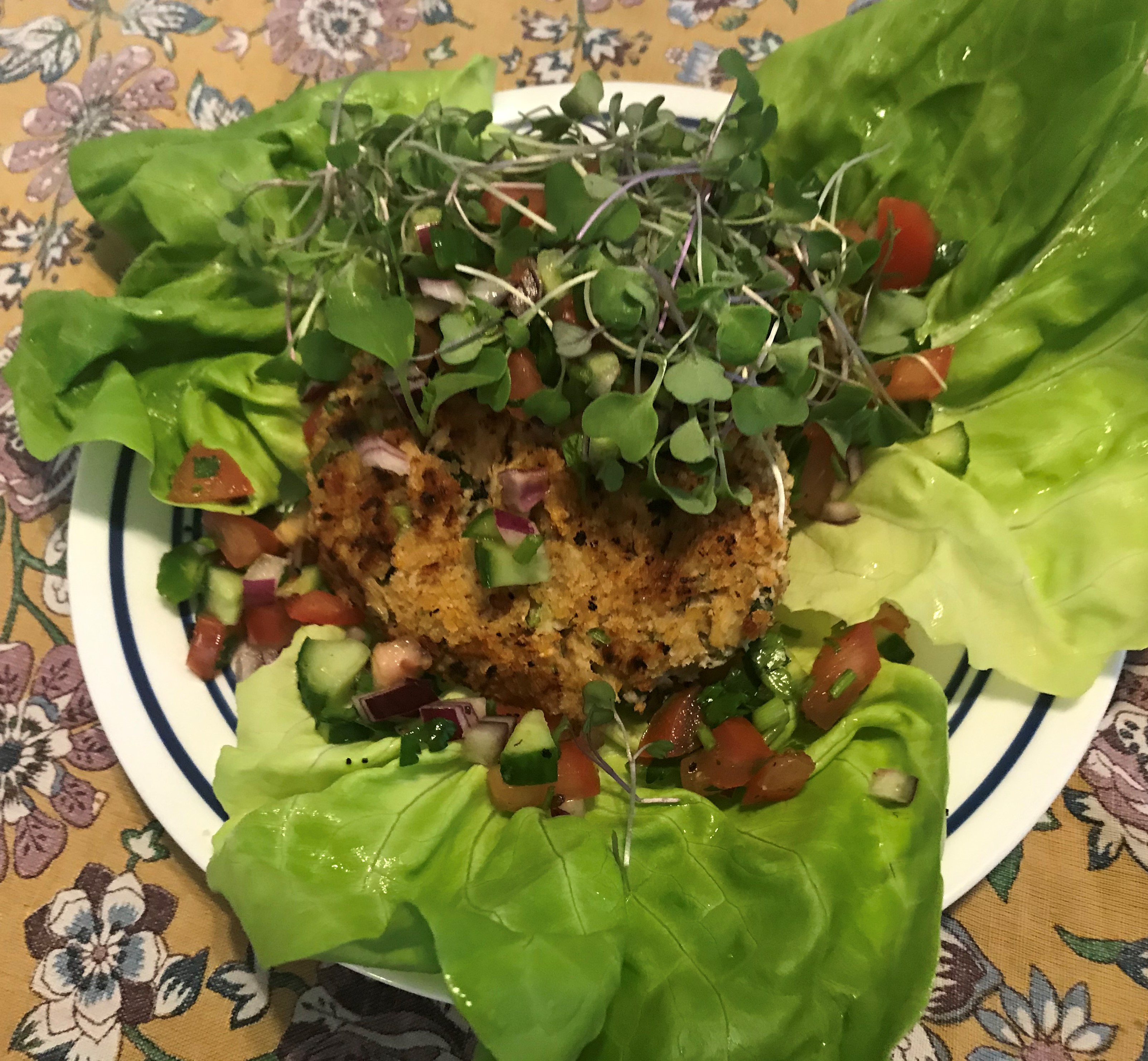 Karl’s Noom Friendly Crab Cakes with Middle Eastern Salsa | Jabberwocky ...