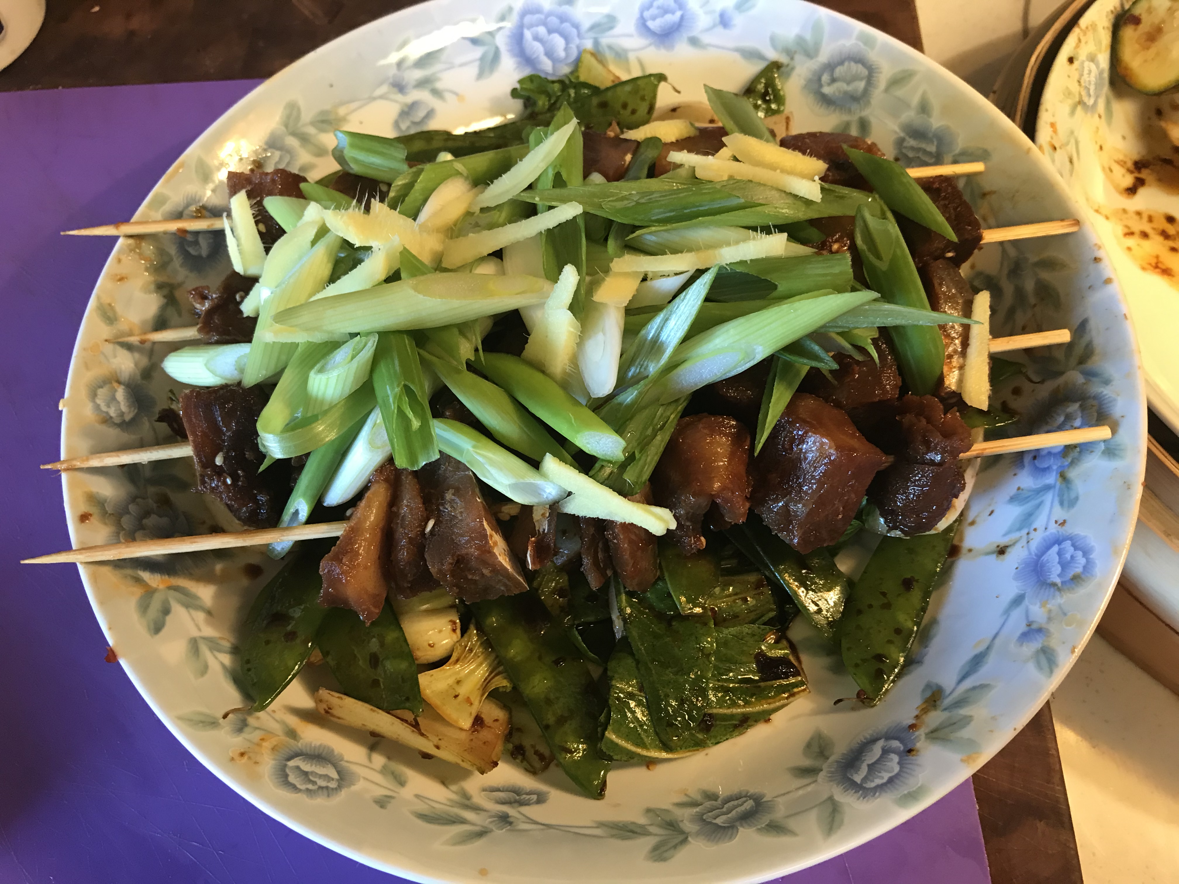 Karl’s Spicy Asian Steamed Cod Skewers with Vegetables | Jabberwocky Stew